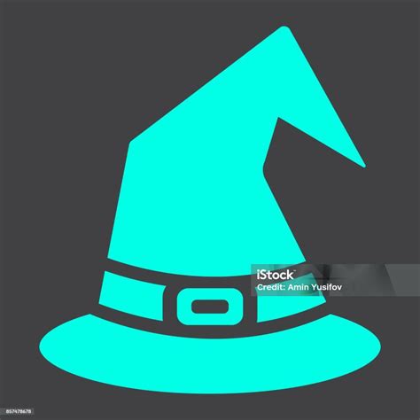 할로윈 무서운 마법사 모자 마녀 모자 모양 아이콘 벡터 그래픽 검은 배경에 Eps 10 솔리드 패턴 로그인합니다 10월에 대한 스톡 벡터 아트 및 기타 이미지 Istock