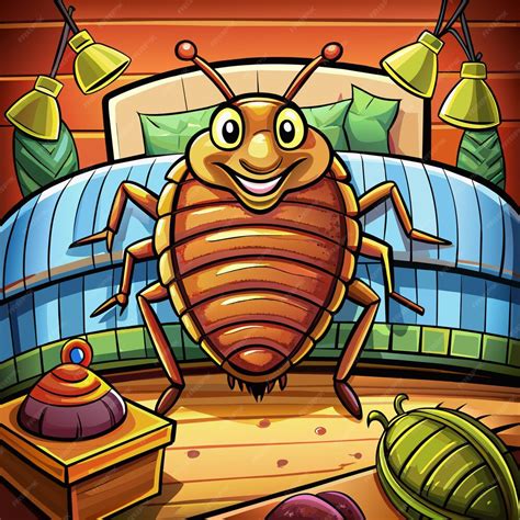 A Cartoon Image Of A Bug With A Blue Border And A Picture Of A Bug With