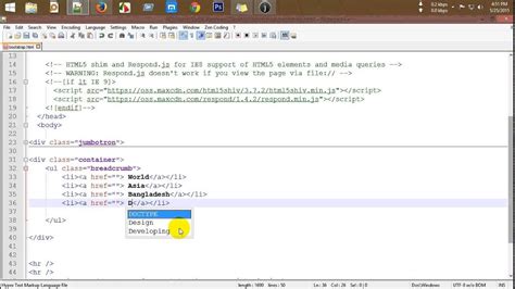 Bootstrap Bangla Tutorial Part 17 Create Breadcrumb In Bootstrap Youtube
