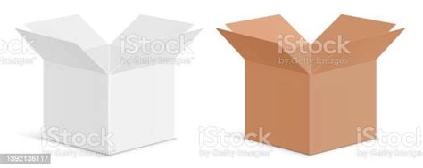 흰색과 카키 컬러 판지 종이의 벡터 세트는 배경에 고립 된 상자를 펼쳤습니다 0명에 대한 스톡 벡터 아트 및 기타 이미지 0명 3차원 형태 갈색 Istock