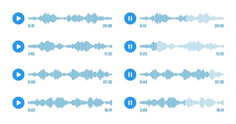 음성 메시지 소셜 미디어 채팅 대화 메시징 앱 음악 플레이어 오디오 또는 비디오 편집자 프리미엄 벡터