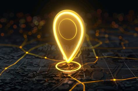 A Map Showing A Location With A Glowing Pin Useful For Navigation Or Highlighting A Specific