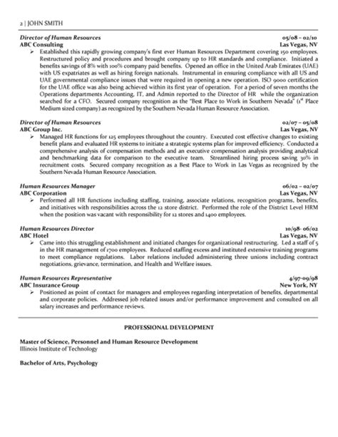 Director Of Human Resources Resume