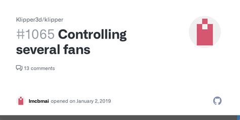 controlling several fans · issue 1065 · klipper3d klipper · github