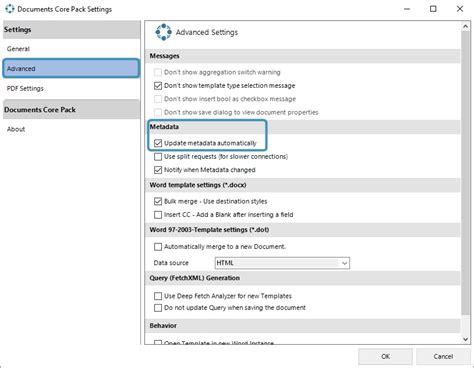 How To Update The Metadata In The Documentscorepack Template Designer