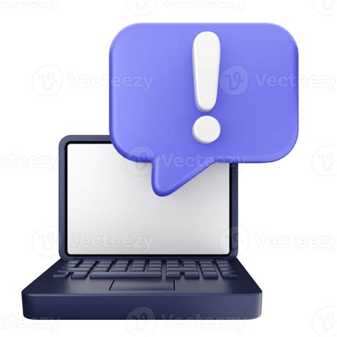 Laptop With Exclamation Mark And Speech Bubble 56101029 Png