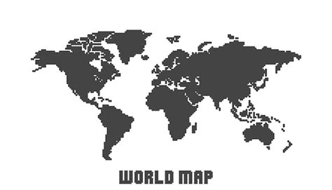 Plantilla De Mapa En Blanco Y Negro Mapa Del Mundo Sobre Fondo Blanco