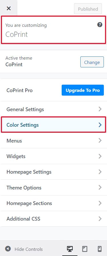 Color Settings Themeinwp Documentation