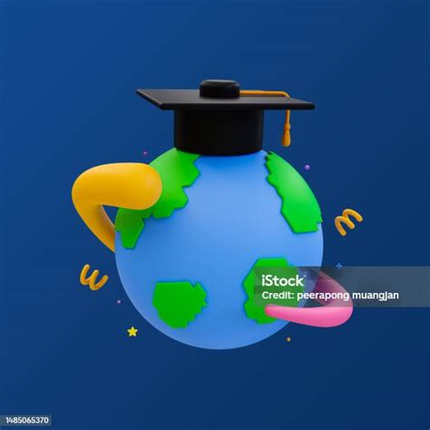 3d 최소한의 지식 추구 성공을 위한 학습 개념입니다 교육 개념입니다 졸업 모자가 있는 지구본 3d 렌더링 그림입니다 0명에 대한 스톡 사진 및 기타 이미지 Istock
