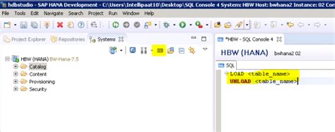 N使用 Sql 查询载入和卸载 Sap Hana 中的表 技术教程