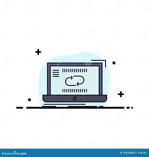 Communication Connection Link Sync Synchronization Flat Color Icon Vector Stock Vector