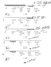 Determining Reactant Orders For Chemical Reactions Course Hero
