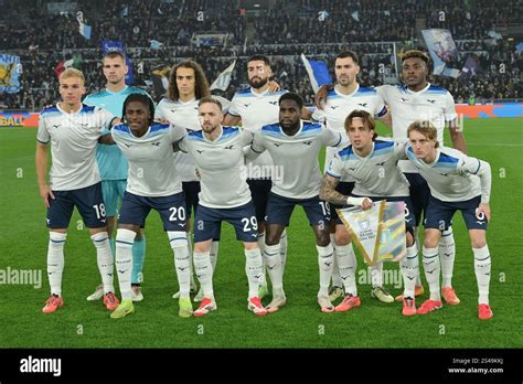 Rome Lazio 10th Jan 2025 Lazio Team Players Pose For A Group Photo