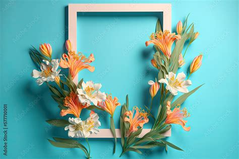 Vertical Square Frame With Beautiful Floral Decoration Made Of