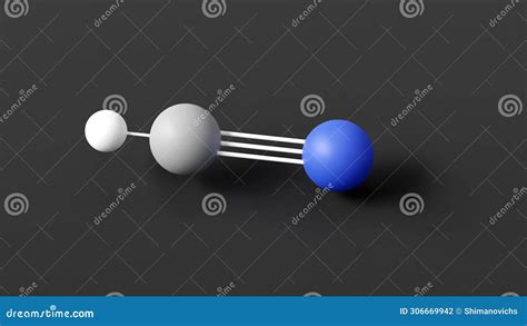 Cyanide Ion Molecular Structures 3d Model Structural Chemical Formula And Atoms With Color