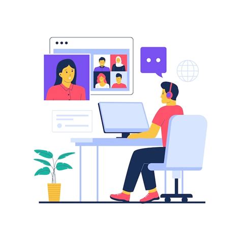 무료로 다운로드 가능한 Online Workplace 벡터 And 일러스트 Freepik