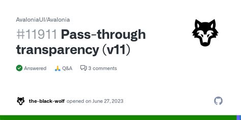 Pass Through Transparency V11 · Avaloniaui Avalonia · Discussion 11911 · Github
