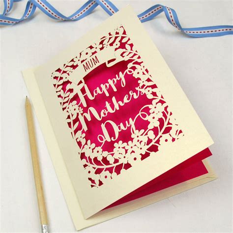 Personalised Papercut Happy Mothers Day Card By Pogofandango