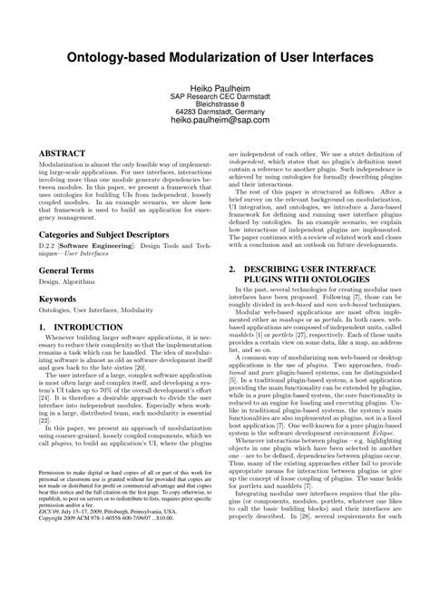 Pdf Ontology Based Modularization Of User Interfaces