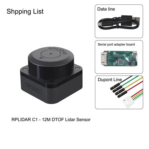 Rplidar C1 360° 12meter Lidar Scanner Seamless Switching Of A1m8 Dtof Lidar Sensor Uav Drone