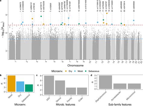 Results From The Gwas A Manhattan Plot Of Per Skin Microenvironment
