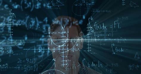 Focusing On Complex Calculations Man Surrounded By Mathematical