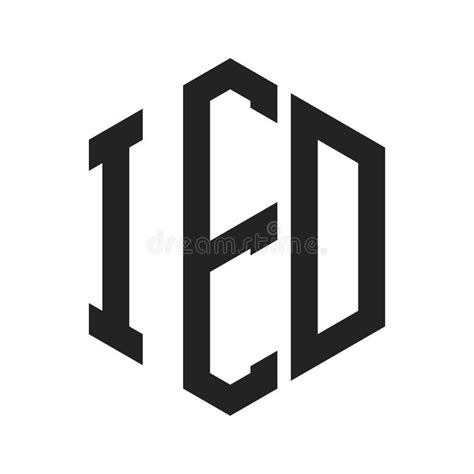 Ied Logo Design Initial Letter Ied Monogram Logo Using Hexagon Shape Stock Illustration