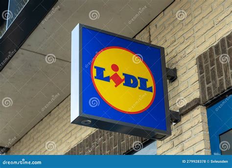 Lidl Logo Sign At Laharna Retail Park Larne Antrim Northern Ireland Editorial Image