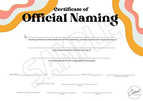 Naming Days Certificate Bundle The Celebrant Society