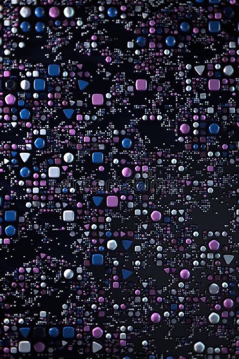 Abstract Futuristic Surface Hexagon Pattern With Blue Light Rays Stock