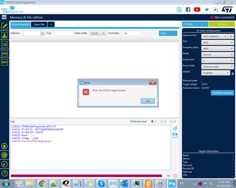 Solved Cannot Detect Mcu Stm32wle5cc By St Link V2