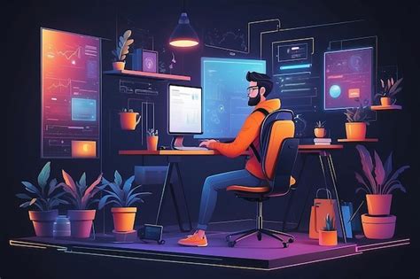 Premium AI Image Programmer Concept Illustration