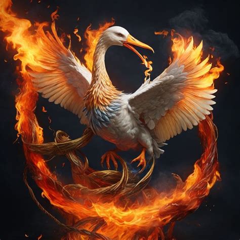 Птица в возрождающемся огне Самурайское искусство Татуировка с фениксом Искусство