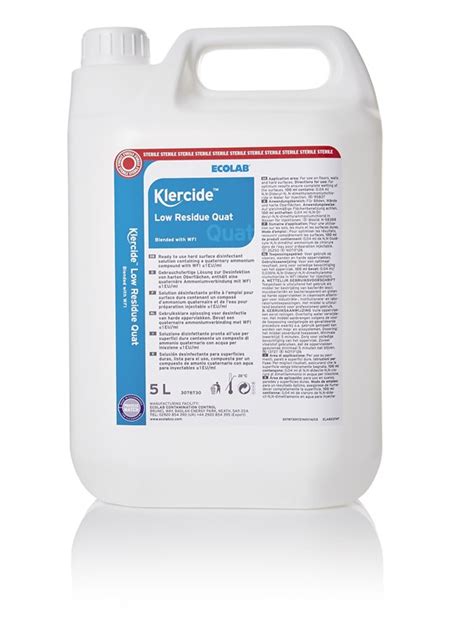 Klercide Low Residue Quat Wfi Sterile 4x5l Capped