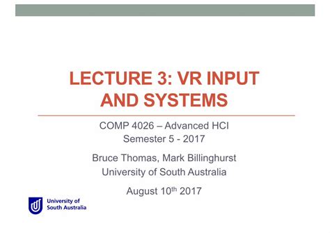 Pdf Comp 4010 Lecture 3 Vr Input And Systems Dokumentips