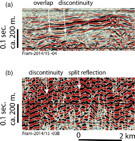 Detail Of Seismic Sections Showing The Overlapping And Discontinuous
