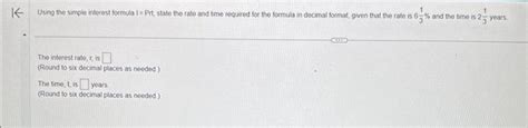 Solved Using The Simple Interest Formula I Prt Slate The Chegg