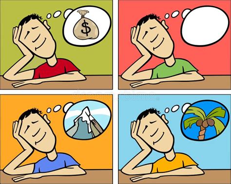 Dreaming Man Concept Cartoon Illustration Stock Vector Illustration