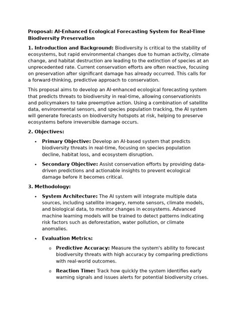 Proposal Ai Enhanced Ecological Forecasting System For Real Time