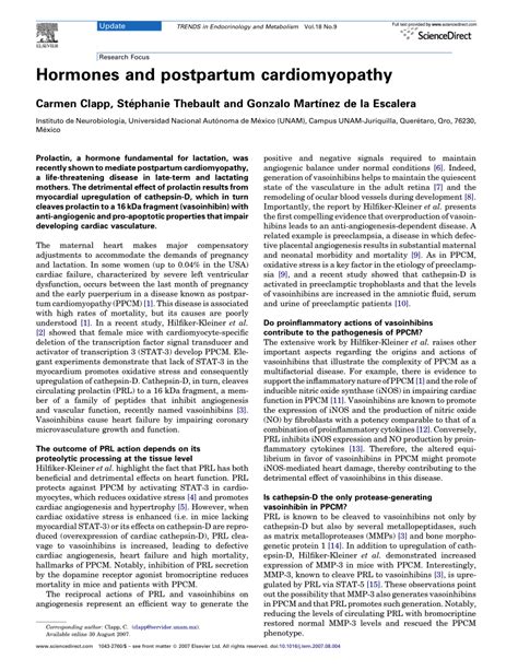 Pdf Hormones And Postpartum Cardiomyopathy