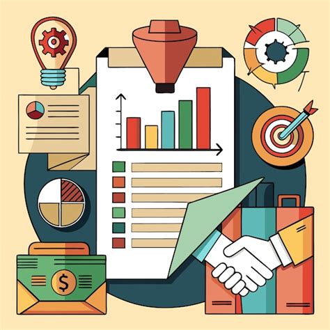 Business Graphics Illustrating Data Analysis And Collaboration Premium Ai Generated Vector