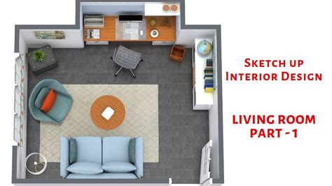Interior Living Room Design Using Sketchup Part 1 3d Model Youtube