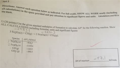 Solved Use The Given Standard Enthalpies Of Formation To Chegg