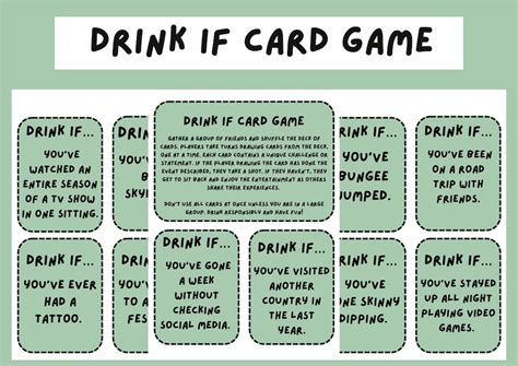 Drink If Printable Drinking Game For Adults Digital Download Etsy
