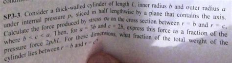 Solved Sp3 3 Consider A Thick Walled Cylinder Of Length L