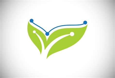 크리에이티브 리프 기술 로고 디자인 템플릿 그린 테크놀로지 로고 디자인 컨셉 0명에 대한 스톡 벡터 아트 및 기타 이미지 0