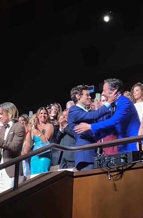 Harry Styles Kisses Nick Kroll During Dont Worry Darling Standing