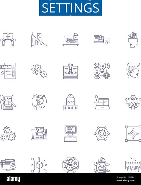 Settings Line Icons Signs Set Design Collection Of Configure Parameter Adjustment Option