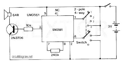 UM3561 Based 4 Sound Effect Generator Circuit Schematic With Explanation Schematics Circuits