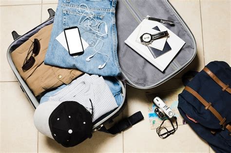 Premium Photo Flat Lay Travel Luggage
